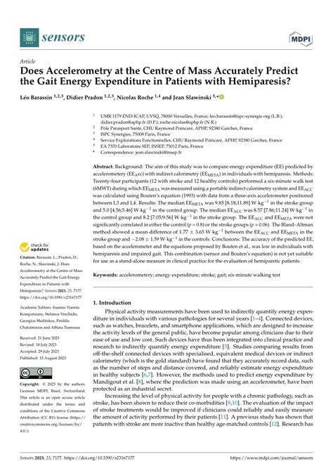 Pdf Does Accelerometry At The Centre Of Mass Accurately Predict The Gait Energy Expenditure In