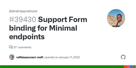 Support Form Binding For Minimal Endpoints Issue Dotnet Aspnetcore Github