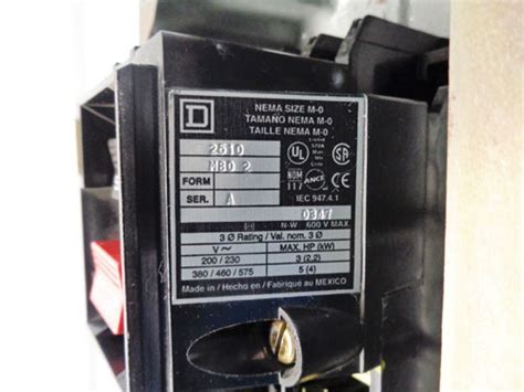 Square D Explosion Proof Manual Starter Class 2510 Type Mbr 2 Series A