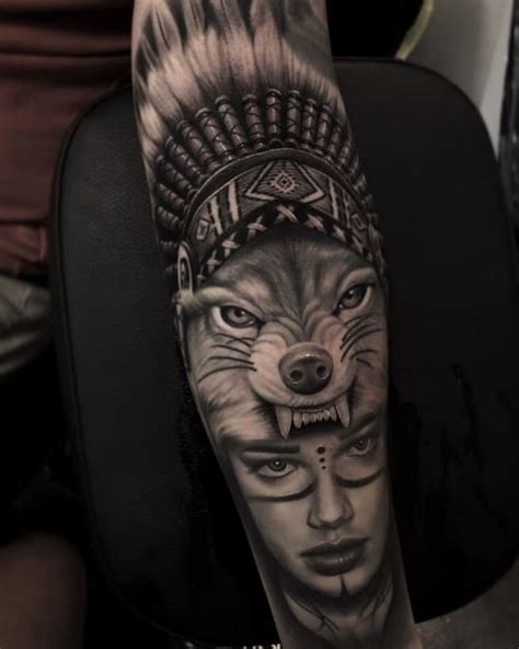 Wolf Headdress Tattoo Design