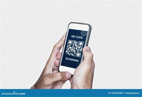 qr code scanning payment and verification hand using mobile smart