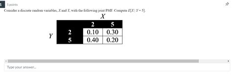 Solved 5 Points Consider A Discrete Random Variables X And