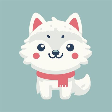 Premium Vector A Flat Illustration Of Cute Wolf Premium Vector A Flat Illustration Of Cute Wolf