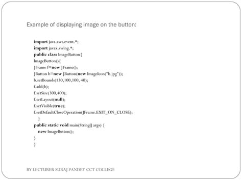 Basic Using Of Swing In Java Ppt Programming Languages Computing