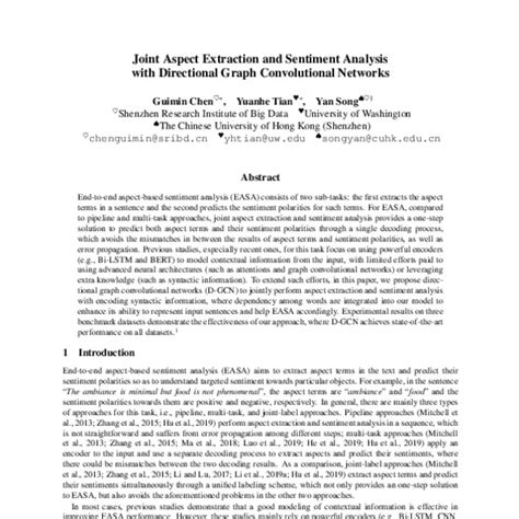 Joint Aspect Extraction And Sentiment Analysis With Directional Graph