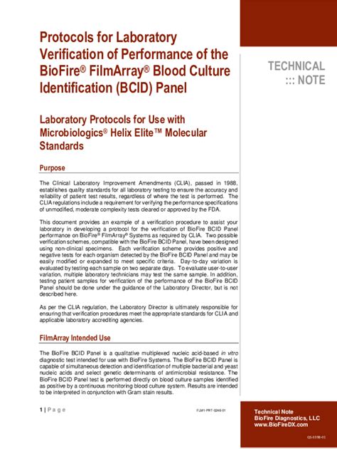 Fillable Online Identification Bcid Panel Biofire Diagnostics Fax