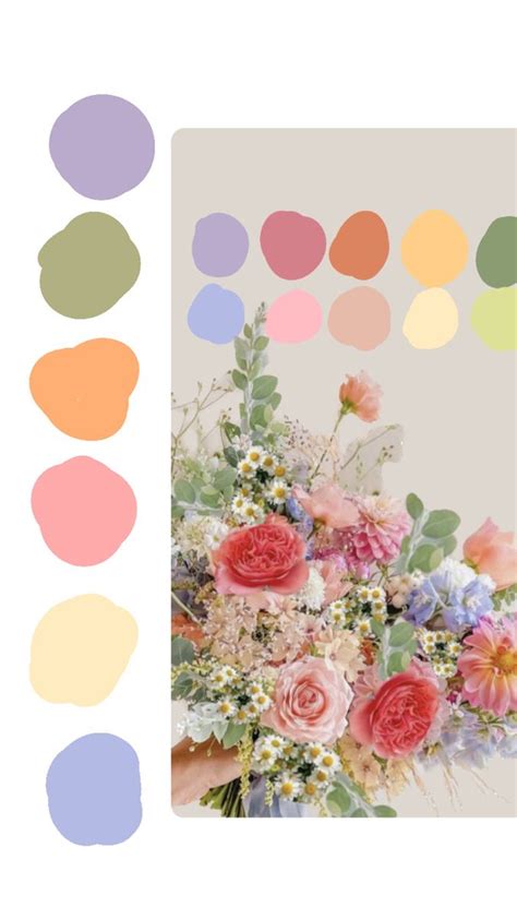 Pastel Wildflower Wedding Theme Color Palette Floral Wedding Color