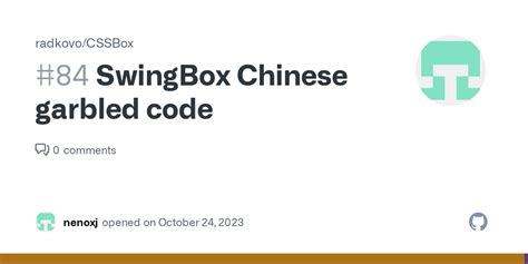Swingbox Chinese Garbled Code · Issue 84 · Radkovocssbox · Github
