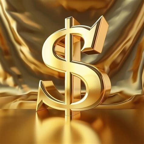 A Gold Dollar Symbol Is On A Shiny Surface Premium Ai Generated Image