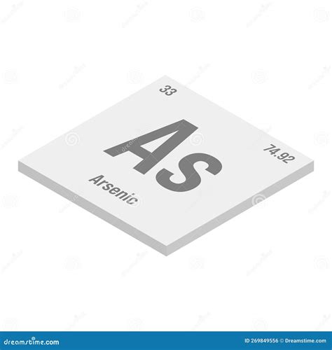 Arsenic Periodic Table Elements Info Card Layered Vector Illustration Chemistry Education