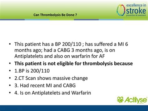 Stroke Thrombolysis Protocol Pptx First Aid Injuries
