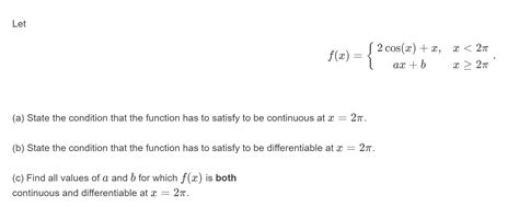 Solved Let F X { 2 Cos X 2 27 A