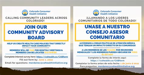 Community Advisory Board Colorado Consumer Health Initiative