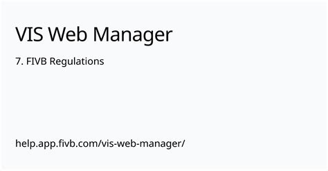 7 Fivb Regulations Vis Web Manager
