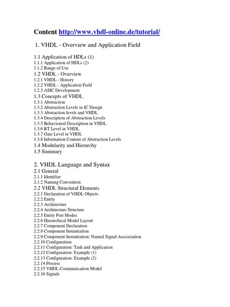 Vhdl Word File Pdf Hardware Description Language Vhdl