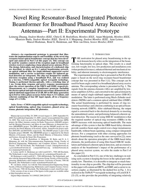 Pdf Novel Ring Resonator Based Integrated Photonic Beamformer For