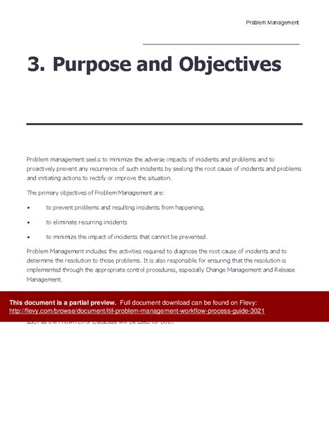 Problem Management Workflow Process Guide Word Template