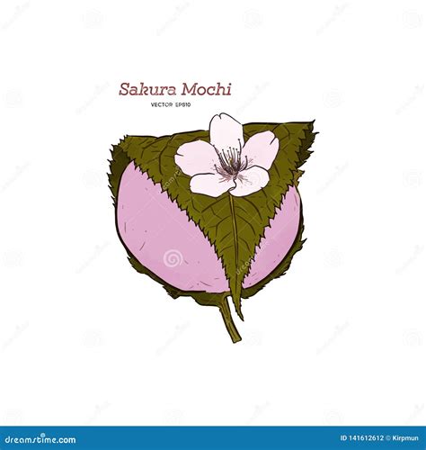 Sakura Mochi Ads In Ukiyo E Style Cartoon Vector 141917669