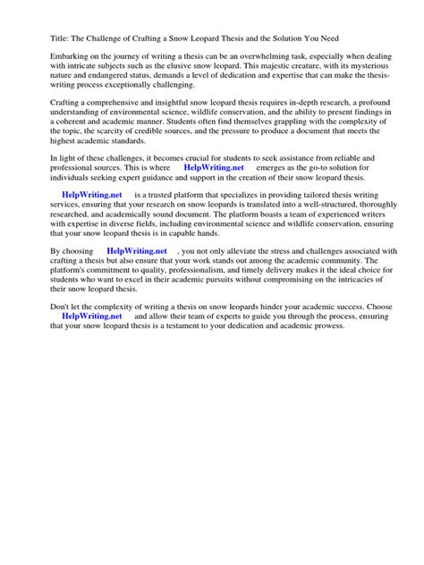 Snow Leopard Thesis Download Free Pdf Leopard Mathematical Optimization