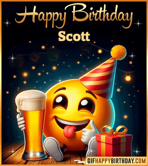 🎉 Happy Birthday Scott  🎂 Funny And Personalized Animated Wishes