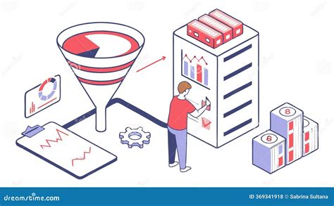 Visualizing Analytics Charts For Data Percentage Analysis Cartoon