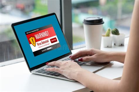 Virus Warning Alert On Computer Screen Detected Modish Cyber Threat