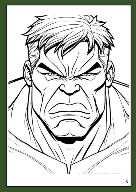 Hulk Face Colouring Pages