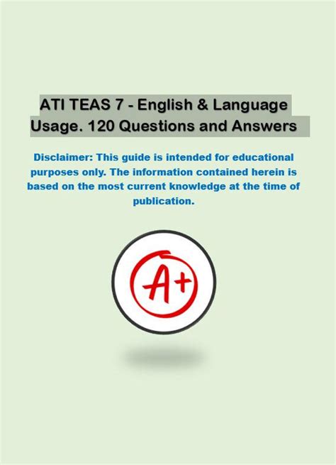 ATI TEAS English Language Usage Questions And Answers Etsy