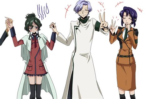 Nina Einstein Cecile Croomy And Lloyd Asplund Code Geass Drawn By Furekuru Freckle Danbooru