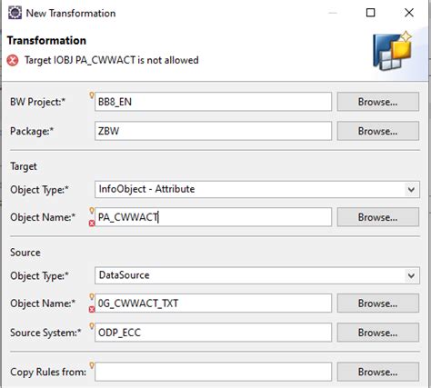 Bw Bridge Transformation To Custom Infoobject No Sap Community