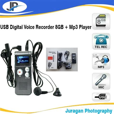 Jual Usb Digital Voice Recorder 8gb Mp3 Player Hitam Shopee Indonesia