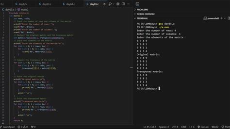 Learned Matrix Operations With C Program Deepanshi Mittal Posted On