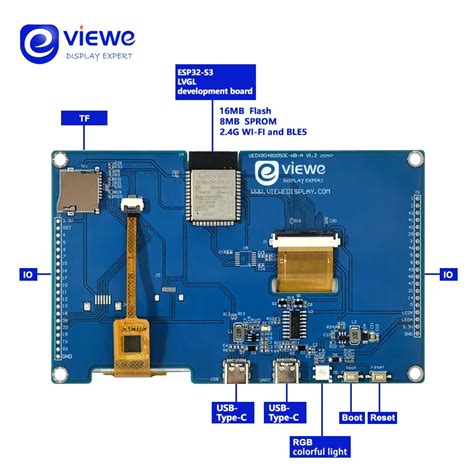 esp32 s3 lvgl 5 inch 800x480 development board with wifi and bluetooth