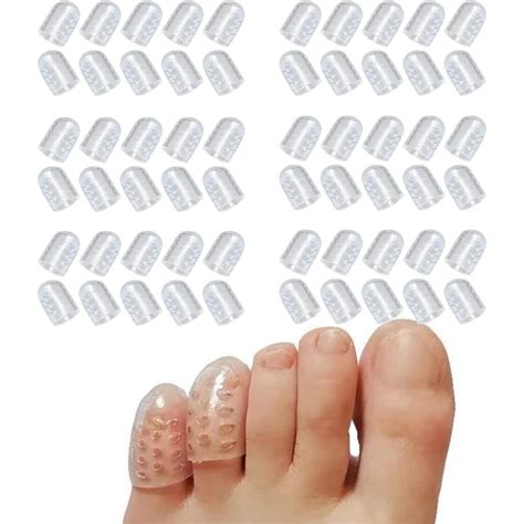 Silicone Toe Protector Gel Sleeves 60 Pcs Anti Friction Caps For
