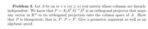 solved problem 3 let a be an m×n m≥n real matrix whose