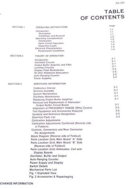 Tektronix Sg 503 Leveled Sine Wave Generator Instruction Manual
