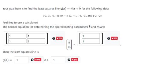 Solved Your Goal Here Is To Find The Least Squares Line Yx