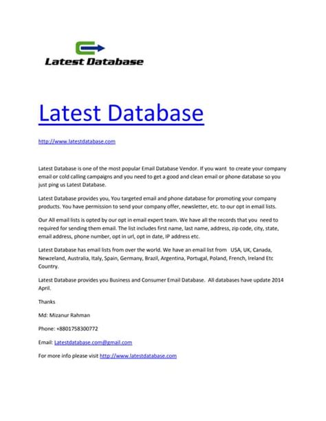Latest Database 1 Libre Pdf
