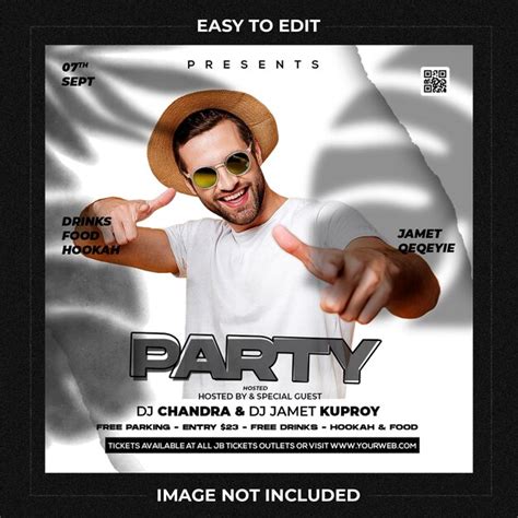 클럽 파티 전단지 또는 소셜 미디어 배너 템플릿 프리미엄 Psd 파일 클럽 파티 전단지 또는 소셜 미디어 배너 템플릿 프리미엄 Psd 파일