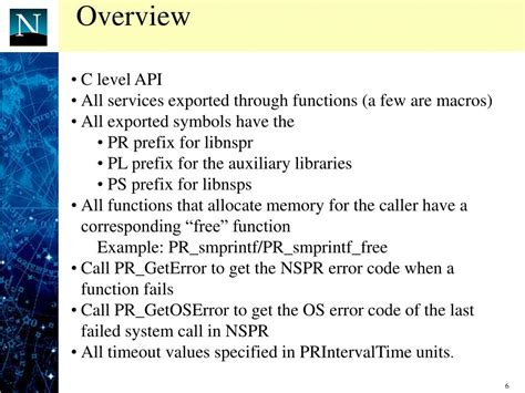 ppt nspr api overview powerpoint presentation free download id 968365
