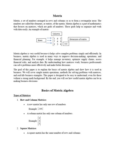 Matrix Pdf Matrix Mathematics System Of Linear Equations
