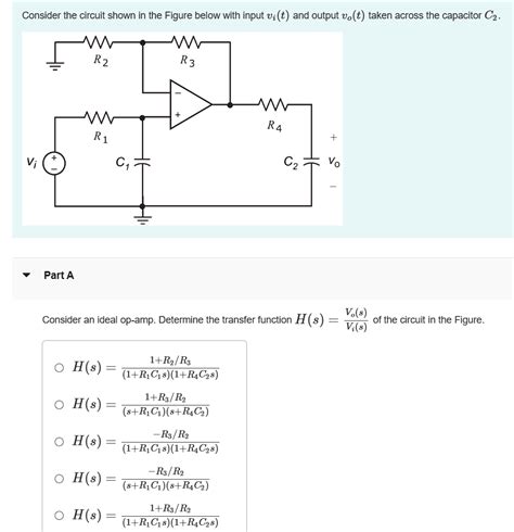 Solved Consider The Circuit Shown In The Figure Below With Input Vi