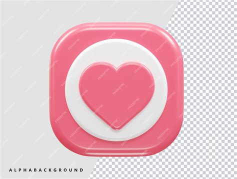 Premium Psd A Pink Heart Icon With A White Circle And The Text Love
