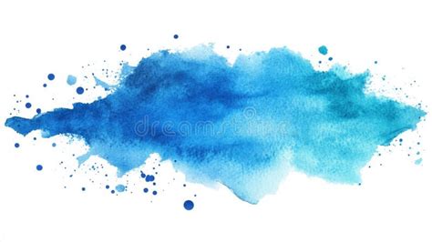 Abstract Blue Watercolor Wash Splashes Design Stock Illustration