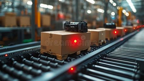 Sustainable Robotics In Action At A Distribution Center During Peak Shipping Season Stock Image