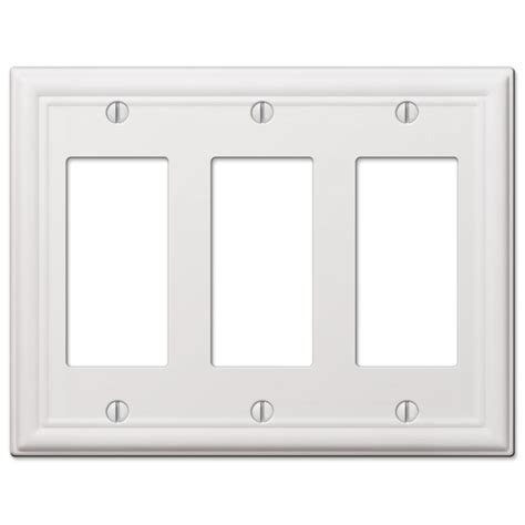 White 3 Gang Rocker Light Switch Plates Light Switch Plates The