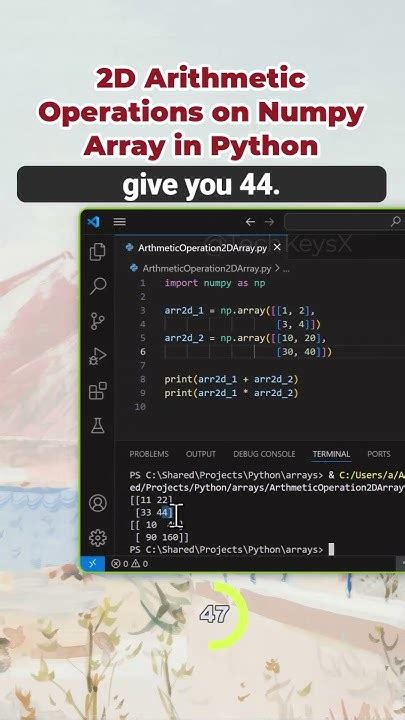 2d Arithmetic Operations On Numpy Array In Python Youtube