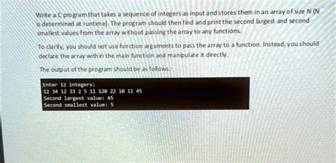 Solved Text Write A C Program That Takes A Sequence Of Integers As