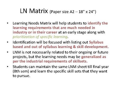 Learning Needs Matrix Identify Industrial Needs Using Lnm
