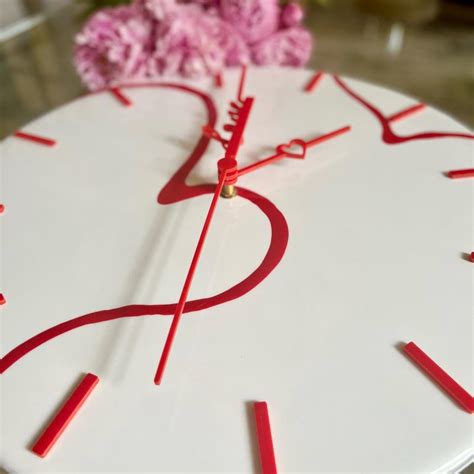 Red Wall Clock Etsy